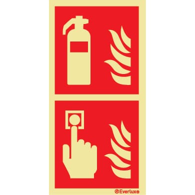 Brannslukker/Manuell melder -15x30 cm. - Alfa Brannvern